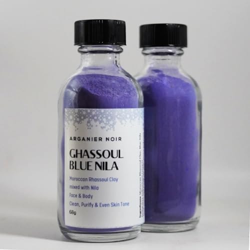 Amazon.com : Arganier Noir Moroccan Ghassoul Clay Mixed with Pure Blue ...