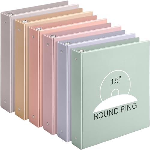 Amazon.com : Ctosree 6 Pcs Heavy Duty Plastic 3 Ring Binder with 2 ...