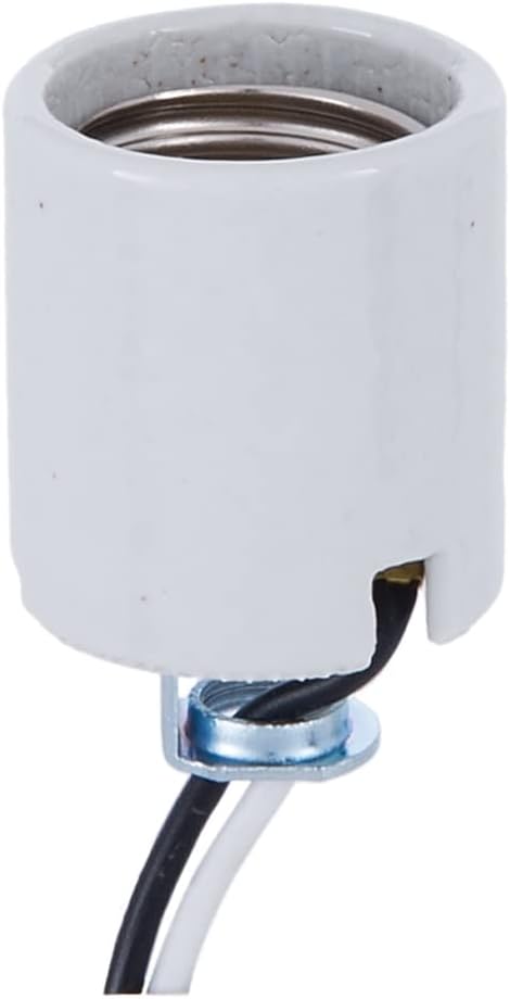B&P Lamp® Unglazed Porcelain Medium Base Socket with 1/8IP Hickey and ...