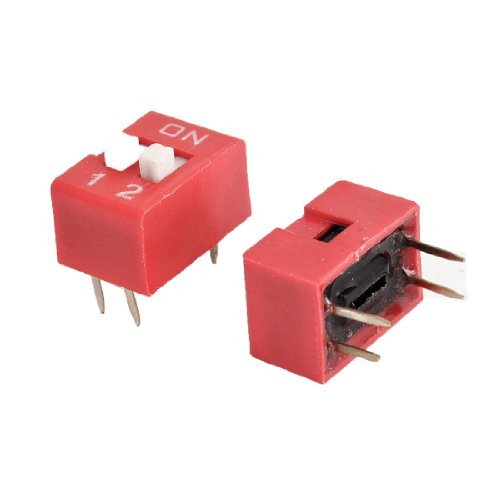 2 Pcs Dual Row 4 Pin 2 Way 2.54mm Pitch DIP Switches Red : Amazon.in ...