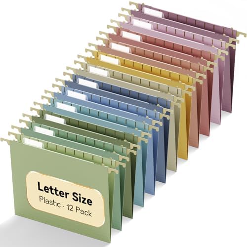 Amazon.com : NORDUN Plastic Hanging File Folders Letter Size,12 Pack ...