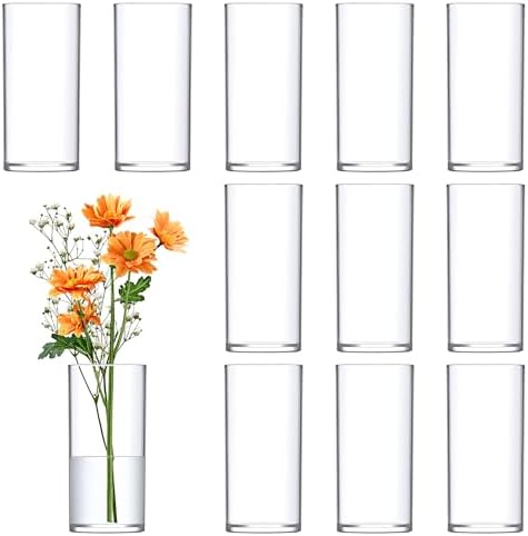 Amazon.com: 4 Large Acrylic Clear Cylinder Vase Set with 4 Spiral ...