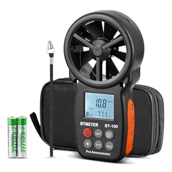 Amazon.com : BTMETER BT-100 Handheld Anemometer, Digital Wind Speed CFM ...