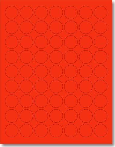 Amazon.com : 6,300 Label Outfitters® Fluorescent Neon Red Labels, 100 ...