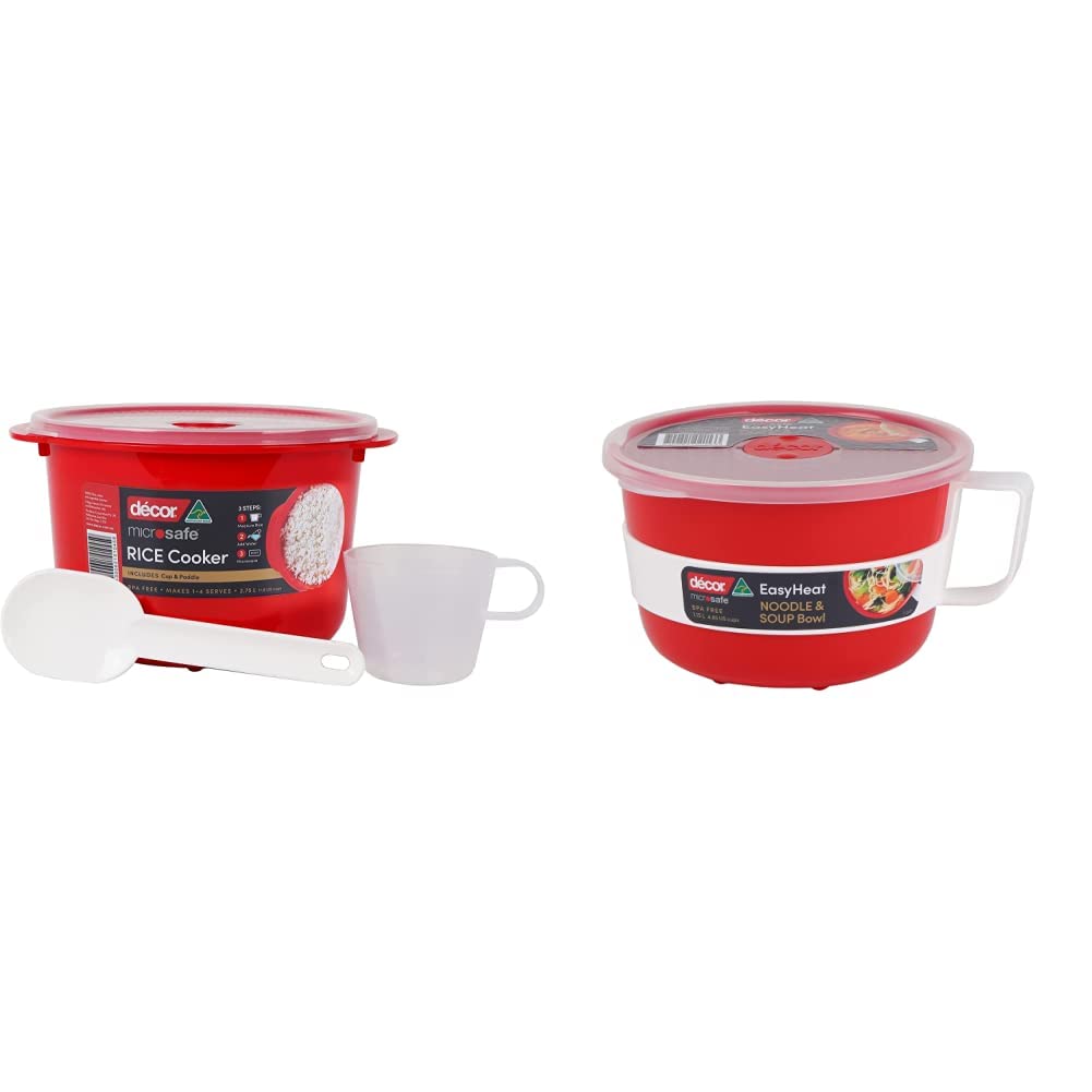 Décor Microwave Rice Cooker & Vegetable Steamer with Rice Paddle ...