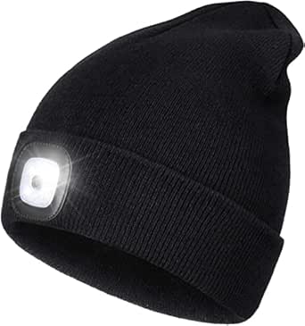Buy Tusig® Hat with Light Unisex Winter Knit Lighted Headlight Hats USB ...