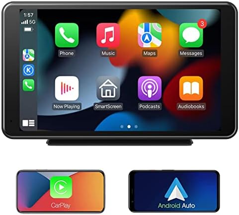Amazon.com: Portable Car Stereo Wireless Carplay Android Auto, 7In ...