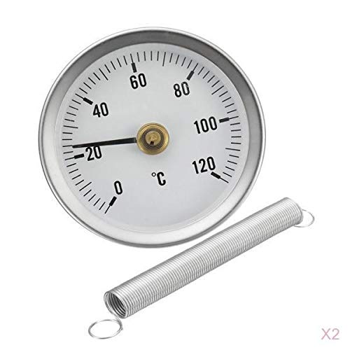 High Accuracy 63mm Pipe Clip-on Dial Thermometer 2pcs Set - Range 0120 ...