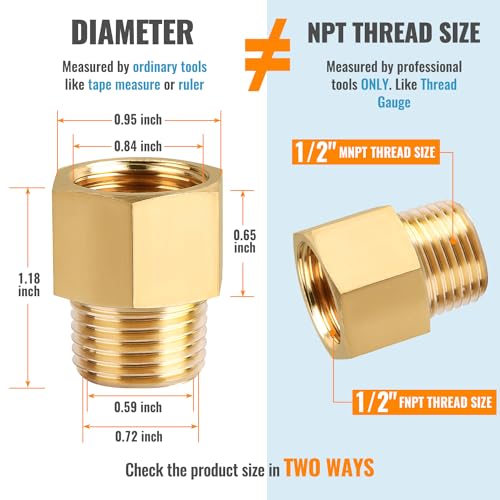 Snapklik.com : Brass Pipe Fitting, 1/2 Inch Male Pipe X 1/2 Inch Female ...