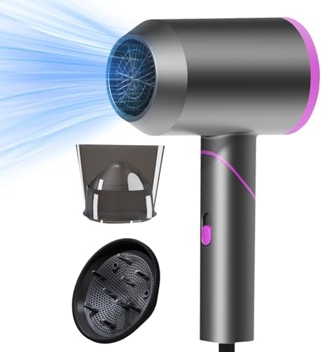 Amazon.com : Generic Hair Dryer with Diffuser, Folded Hair Dryer ...