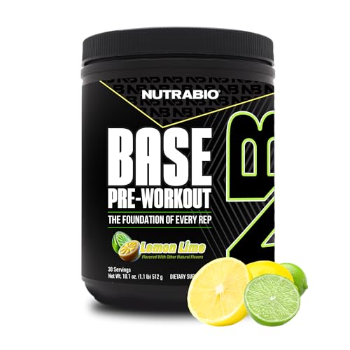 NutraBio Base Pre-Workout Powder 200mg Caffeine, Sustained Energy ...