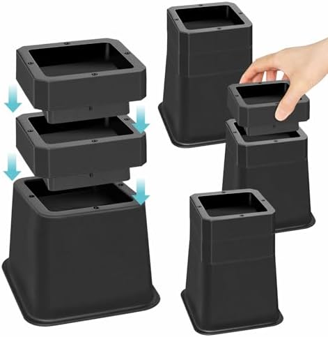 Qingchuang Adjustable Bed Risers Furniture Elevation in 1,2,3,4,5,6,7,8 ...
