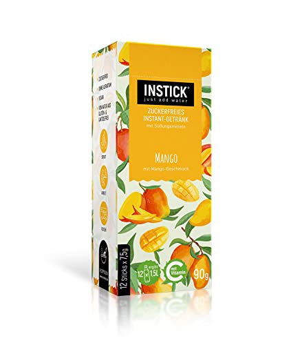 INSTICK | Zuckerfreies Instant-Getränk - Mango | 12-er Packung für 12 x ...