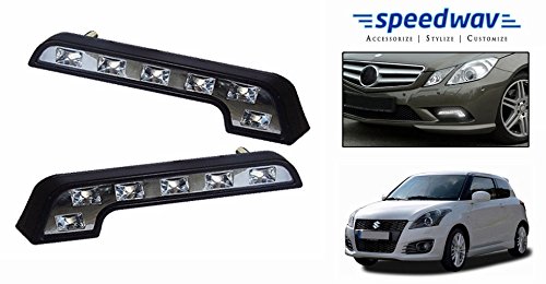 Speedwav Mercedes Benz Style L-Shaped 6 LED DRL White (Set of 2)-Maruti ...