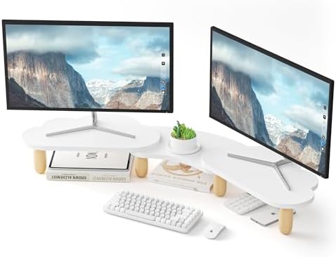Amazon.com: Aothia Desk Dual Monitor Stand Riser - Computer Stand For ...