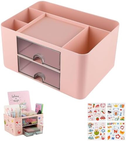 Wlevzzor Creative & Simple Desk Organiser, 7 Grids, Plastic Table ...