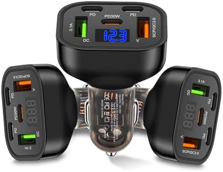 Amazon.com: Rocoren 105W 6-Port Multiport Car Charger, PD Fast USB C ...