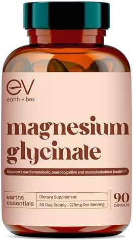 Amazon.com: Earth Vibes Magnesium Glycinate Supplement - 90 Vegan ...