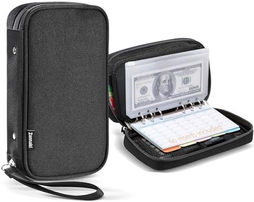 Zannaki A6 Zipper Binder, 6 Ring Personal Planner Journal Budget Binder ...
