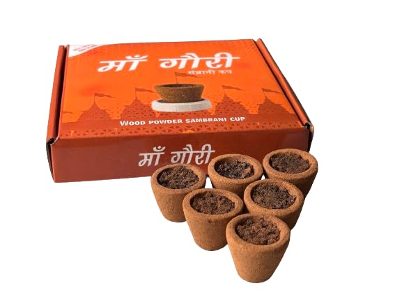 Maa Gauri Wood Powder Sambrani Cup | 100% Natural Sambrani Dhoop Filled ...