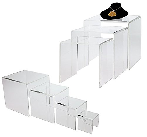 SOURCEONE.ORG Source One Set Clear Acrylic Risers, 7-Piece (7-Riser-Set ...