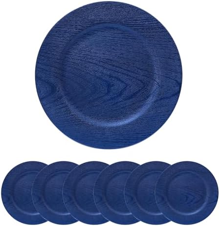 Amazon.com | TABLECLOTHSFACTORY 6 pcs 13" Royal Blue Beaded Round ...