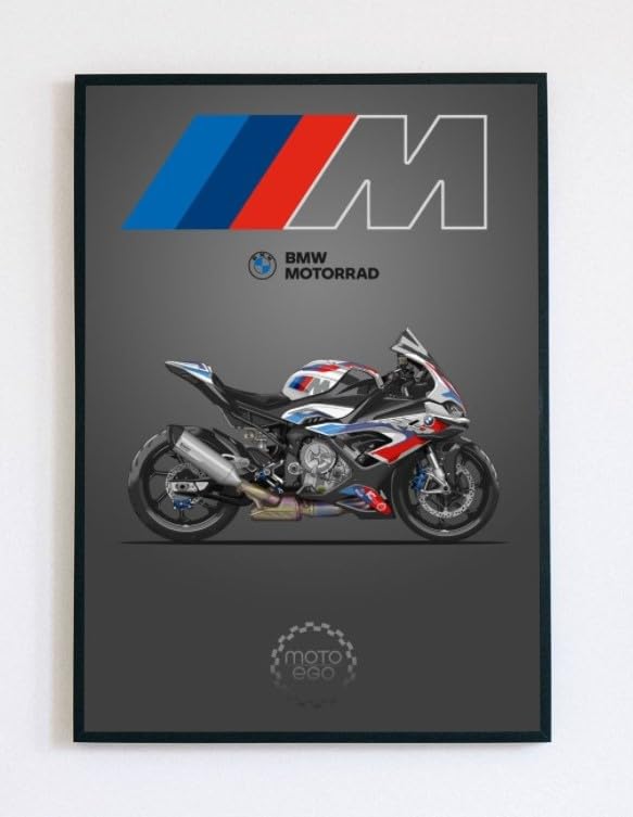 LAMIFRAME BMW Sports Bike Poster, Wall Decoration Art Framed Poster ...