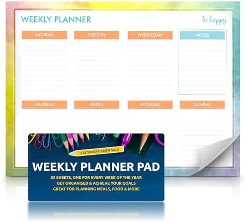 HSIULMY Weekly Planner Pad, Undated Pad Weekly Desk Planner, 52 Sheets ...