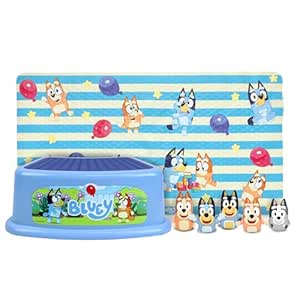 Amazon.com: Bluey Bath Time Fun Set - Bath Finger Puppets, Vinyl Bath ...