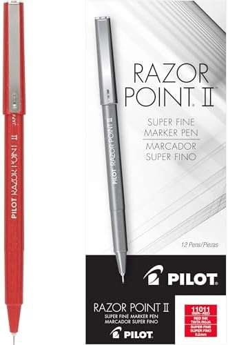 Pilot Razor Point Marker Stick Pens, Ultra Fine Point, Black Ink, Dozen ...