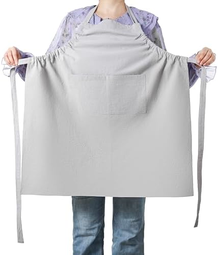Amazon.com: LUOLAO One Drawstring Adjustable Cotton Apron with Pockets ...
