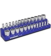 WORKPRO Magnetic Socket Organizer, 1/4-Inch Drive Aluminum Alloy Socket ...