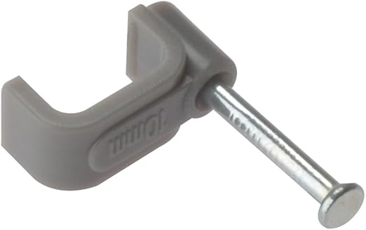 ForgeFix Cable Clips - Flat | 1.50mm | Grey Plastic Clip, Zinc Plated ...