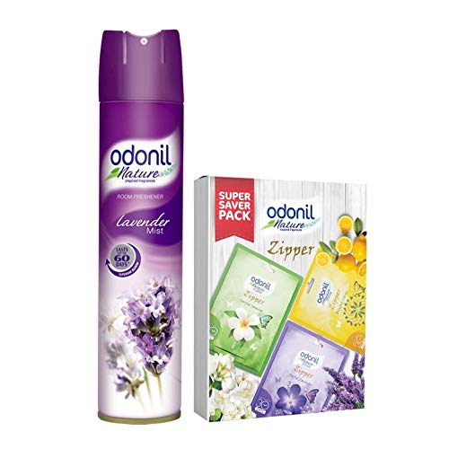 Odonil Room Spray - 200 g (Lavender Mist) with Air Freshener Zipper ...