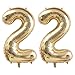Amazon.com: 40 Inch Light Gold 22 Number Balloons White Gold Giant 22 ...