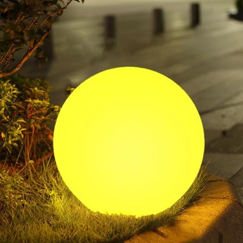 8-in Solar Globe Light Outdoor, Solar Garden Ball Light w/Remote, 16 ...