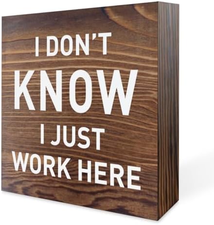 Amazon.com: Country Humor Office Funny Work Wood Box Sign Decor Desk ...