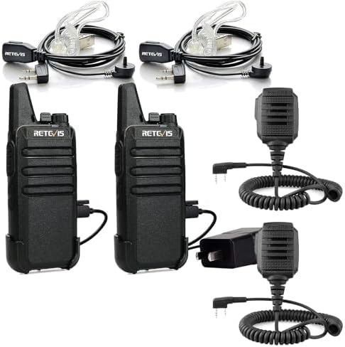 Amazon.com: Retevis RT22 Walkie Talkies(2Pcak) Bundle with Speaker Mic ...