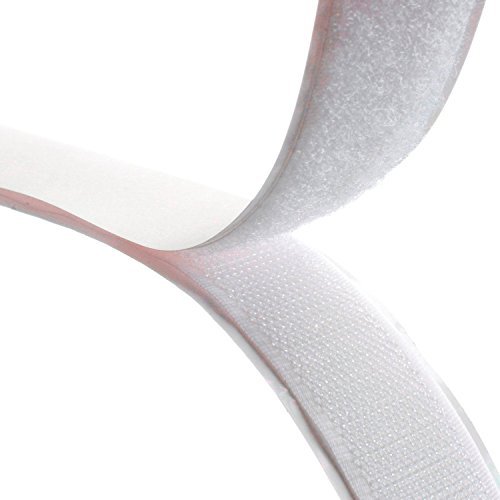 White Stick-On Tape Hook and loop Self Adhesive Sticky Back tape ...