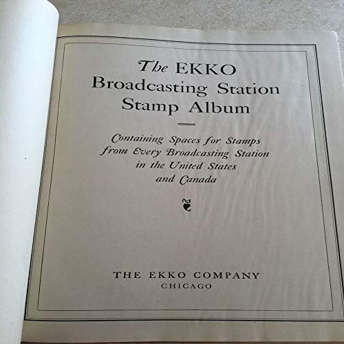 1924 EKKO BROADCASTING STATION STAMP ALBUM: Ekko Company: Amazon.com: Books