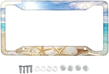 Amazon.com: Beach License Plate Frame Seas The Day Plate Holder | Cute ...
