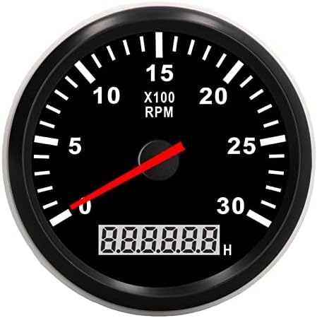 Tacómetro de 85mm/3,35 Pulgadas, KIMISS 3000RPM, Tacómetro de Barco IP67, Tacómetro Resistente ...