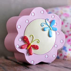 Pink Flower Girls Money Box Piggy Bank : Amazon.co.uk: Home & Kitchen