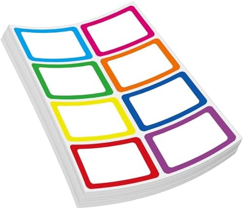 Amazon.com : 3.5"x 2.25" Name Tags Sticker, Colorful Border Name Tag ...