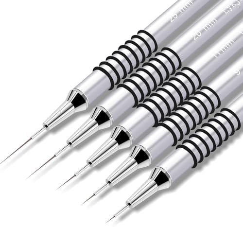 Amazon.com : 5Pcs Nail Art Liner Brushes,Liner Brush For Nails,Nail Art ...