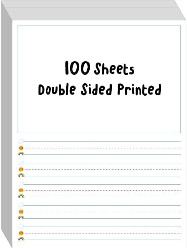 Amazon.com : 100 Sheets Ruled Writing Paper, Double-Sided Printing 1 ...