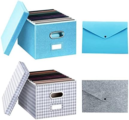 Amazon.com: DAYDAYHOME File Box with Lid, File Organizer Storage Box ...