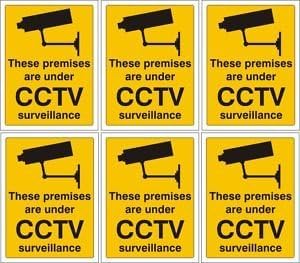 6 x CCTV Signs Self Adhesive 100mm x 75mm Suitable for Outdoor Use ...