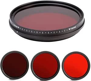 Amazon.co.jp: Adjustable Infrared X-Ray Lens Filter for 530/590/630/680/720/750nm 46 49 52 55 58 ...