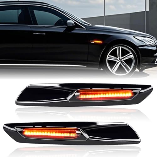 Amazon.com: Nrgedzam Amber Front Sequential LED Side Marker Lights ...